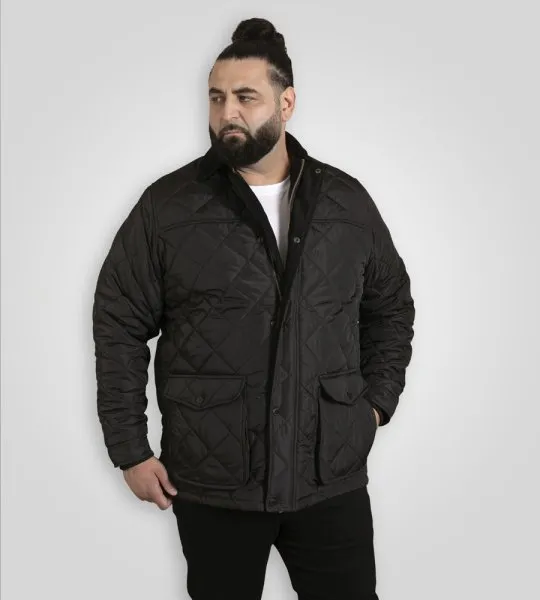 The Duke Clothing Co. - HARBOROUGH-D555 Quilted Jacket With Corduroy Col...