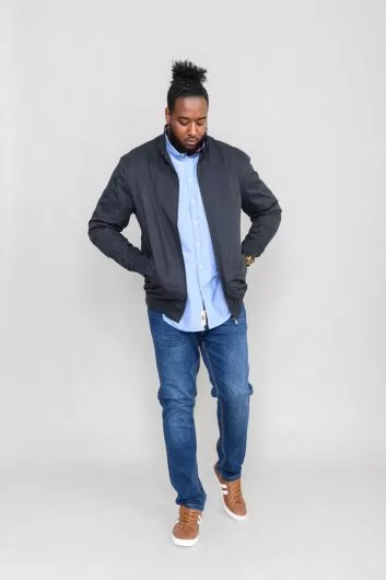 The Duke Clothing Co. - WINDSOR-D555 Cotton Harrington Jacket-Navy-8XL